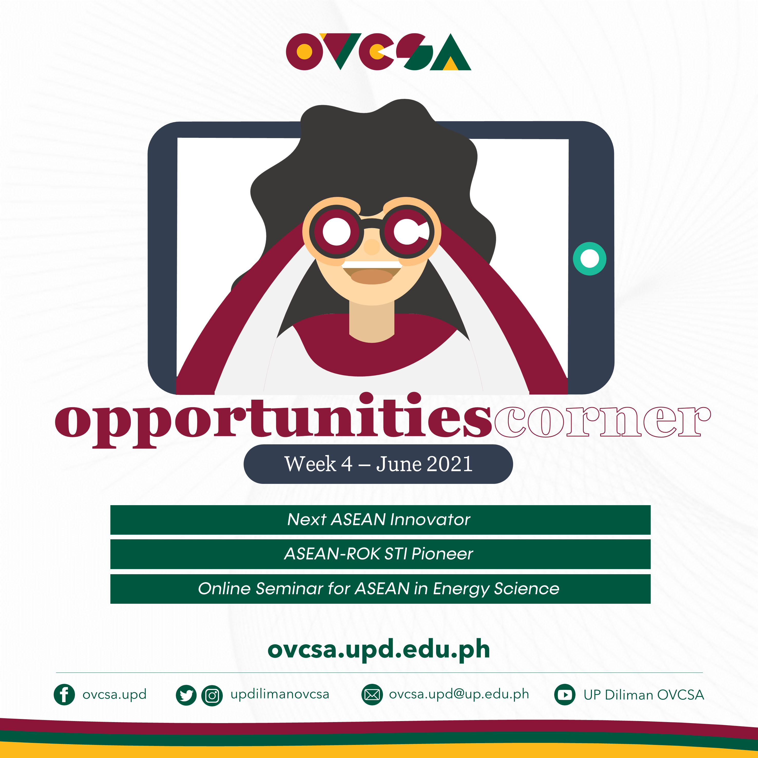 #OpportunitiesCorner: Week 4 – June 2021 - UP Diliman Office of the ...